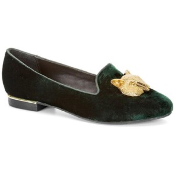 Modcloth | Shoes | Emerald Green Velvet Fox Flats | Poshmark